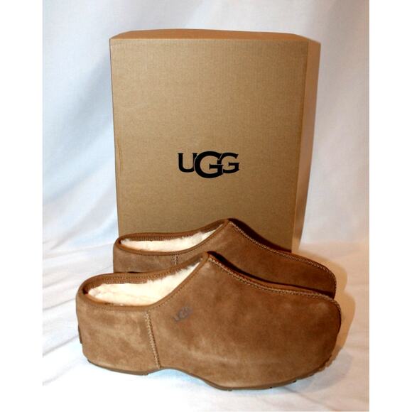 UGG | Shoes | Nib Ugg Womens Suede Shearling Lined Cottage Clogs ...